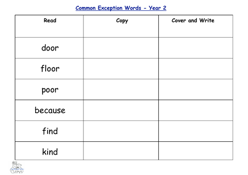Key Stage 1 Common Exception Words | Teaching Resources