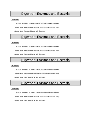 Enzymes in digestion | Teaching Resources