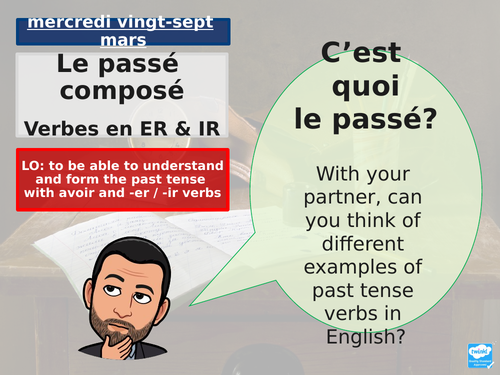Passé Composé (Avoir + ER/IR verbs) | Teaching Resources