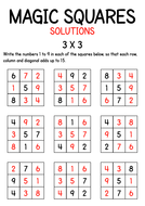 Magic Squares Puzzles [with solutions] | Teaching Resources