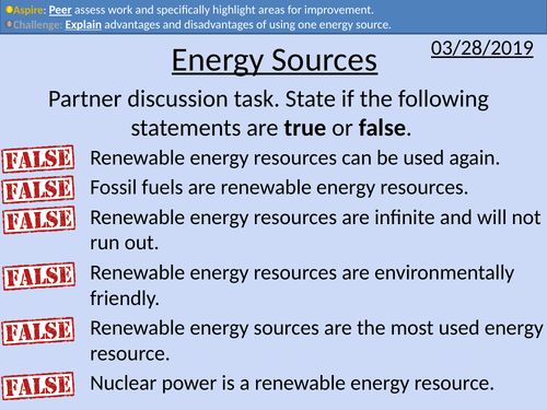 GCSE Physics: Energy Resources | Teaching Resources