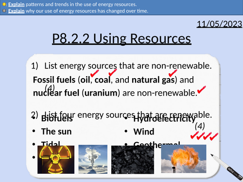 GCSE OCR Physics: P8.2 Powering Earth | Teaching Resources