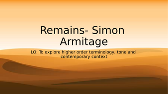 GCSE: 'Remains' poem, Simon Armitage | Teaching Resources