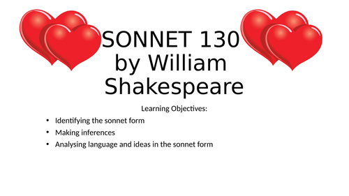 Sonnet 130 and the sonnet form | Teaching Resources