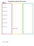 Changing the subject- Differentiated worksheets- GCSE Higher | Teaching ...