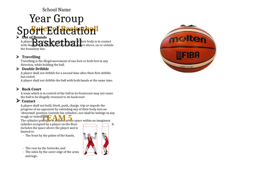 Basketball Sport Education Booklets | Teaching Resources