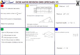 GCSE Maths Revision Grids by DeltaTrustMaths | Teaching Resources