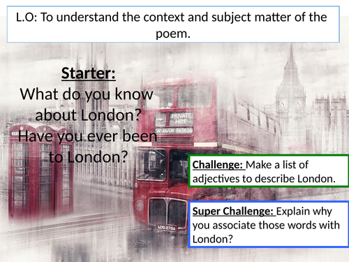 AQA Power & Conflict Poetry - London by William Blake. Context ...