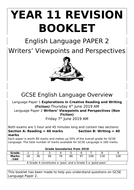 AQA Language Paper 2 Revision Booklet | Teaching Resources
