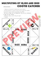 Multiplying By 10, 100, and 1000 Cootie Catcher Activity | Teaching ...