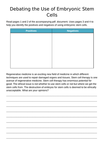 Stem cells lesson | Teaching Resources