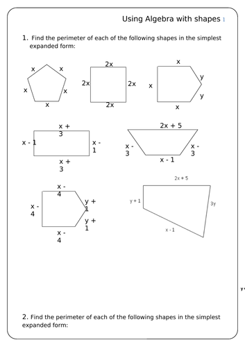 Algebra with shapes | Teaching Resources