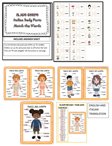 Italian Body Bundle | Teaching Resources