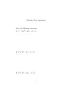 Solving cubic equations worksheet (with solutions) | Teaching Resources