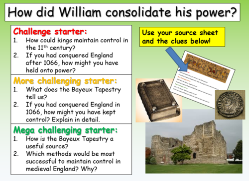 William, Kingship + Consolidation | Teaching Resources