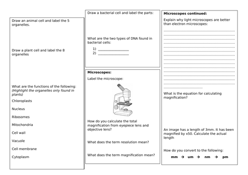 Revision placemats - Edexcel (9-1) combined science | Teaching Resources