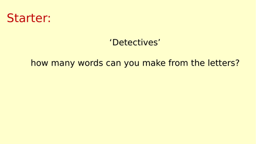 Detective Writing Lesson 4 | Teaching Resources