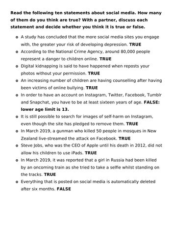 Ks3 Speech Writing Social Media Teaching Resources