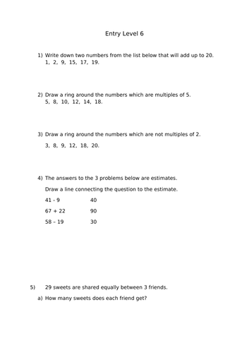 GCSE Foundation Number Revision 1 - 10 (word version) | Teaching Resources