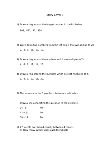GCSE Foundation Number Revision 1 - 10 (word version) | Teaching Resources