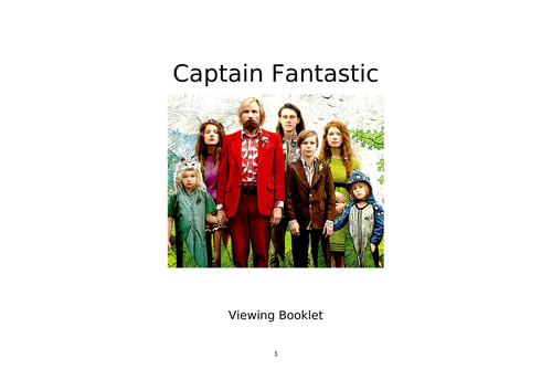 A Level Film Studies Viewing Booklet for 'Captain Fantastic' | Teaching ...