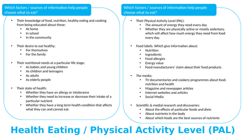 AQA GCSE Food Preparation & Nutrition section 4 lesson 1: Factors ...