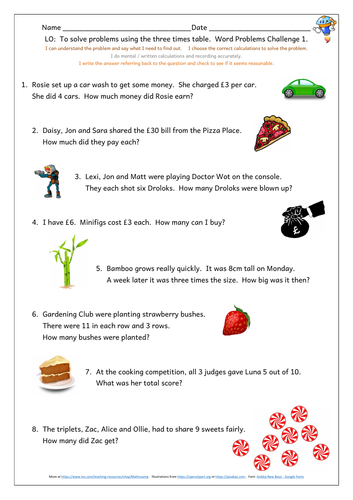 Multiplication and Division Year 3 Differentiated Challenges ... Multiplication and Division Year 3 Differentiated Challenges ...