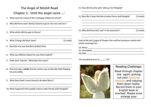 The Angel of Nitshill Road Comprehension Pack for Years 4 and 5 ...