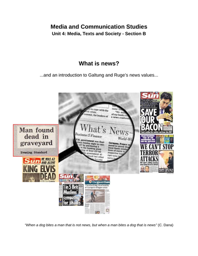 News Values Lesson 2 | Teaching Resources