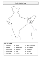 ** India physical map ** | Teaching Resources