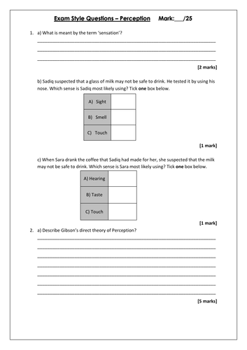 REVISION LESSON - Perception - AQA GCSE Psychology (9-1) | Teaching ...