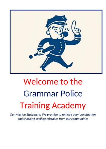 Grammar Police revision, homework or booster group activity | Teaching ...