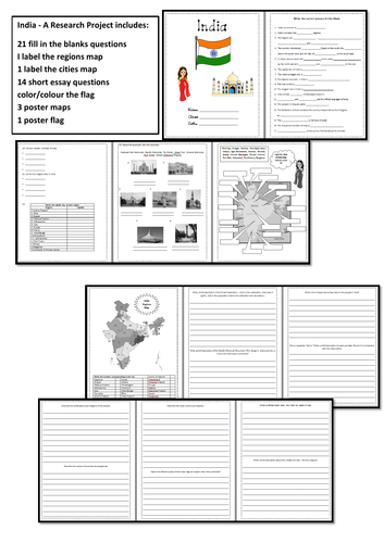 India A Research Project | Teaching Resources