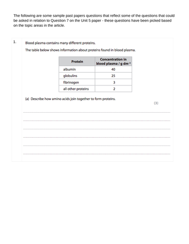 IAL Biology Unit 5 June 2019 - Scientific article resource pack ...