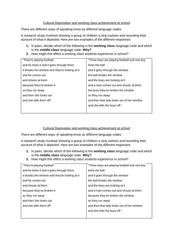 GCSE Class Differences in achievement topic | Teaching Resources GCSE Class Differences in achievement topic | Teaching Resources