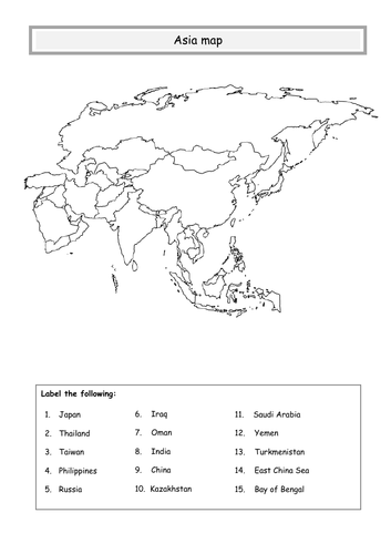 ** Asia map 2 ** | Teaching Resources