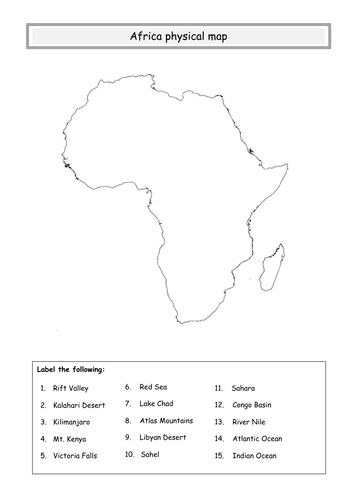** Africa physical map ** | Teaching Resources