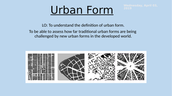 AQA A Level Geography- Contemporary urban environments- urban form ...