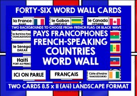 FRENCH-SPEAKING COUNTRIES WORD WALL | Teaching Resources