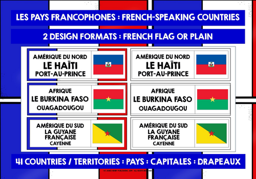 FRENCH-SPEAKING COUNTRIES WORD WALL | Teaching Resources
