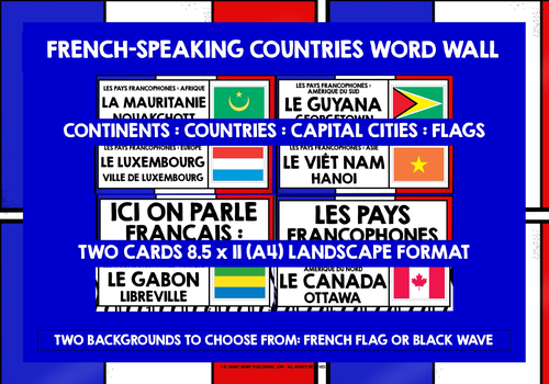 FRENCH-SPEAKING COUNTRIES WORD WALL | Teaching Resources