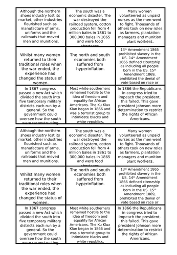 American reconstruction revision lesson 1840-1895 | Teaching Resources