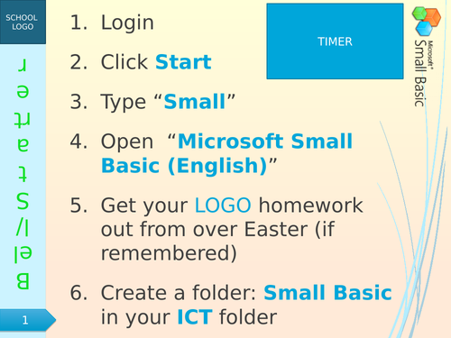 Programming Lesson - Small Basic (Lesson 01) | Teaching Resources Programming Lesson - Small Basic (Lesson 01) | Teaching Resources