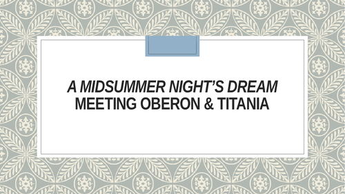 A Midsummer Night's Dream Act 2 | Teaching Resources