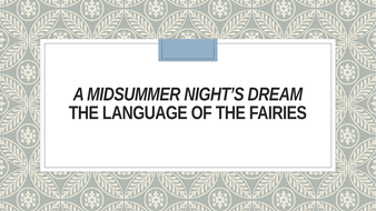 A Midsummer Night's Dream Act 2 | Teaching Resources