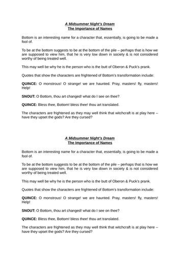 A Midsummer Night's Dream Act 3 | Teaching Resources