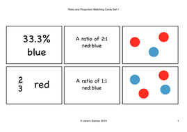 Ratio and Proportion Matching Cards Set 1 | Teaching Resources