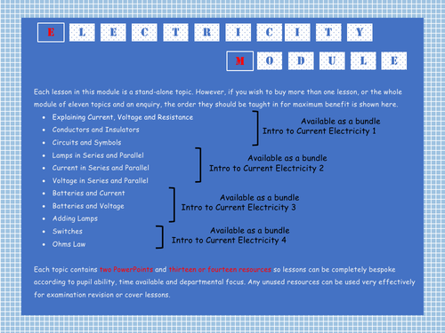 Current Electricity - KS3 Whole Module Revision Lesson | Teaching Resources