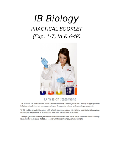 IB Biology Prescribed Practical Booklet | Teaching Resources