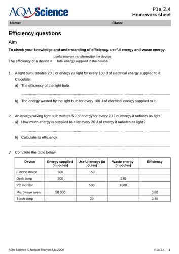 Efficiency | Teaching Resources